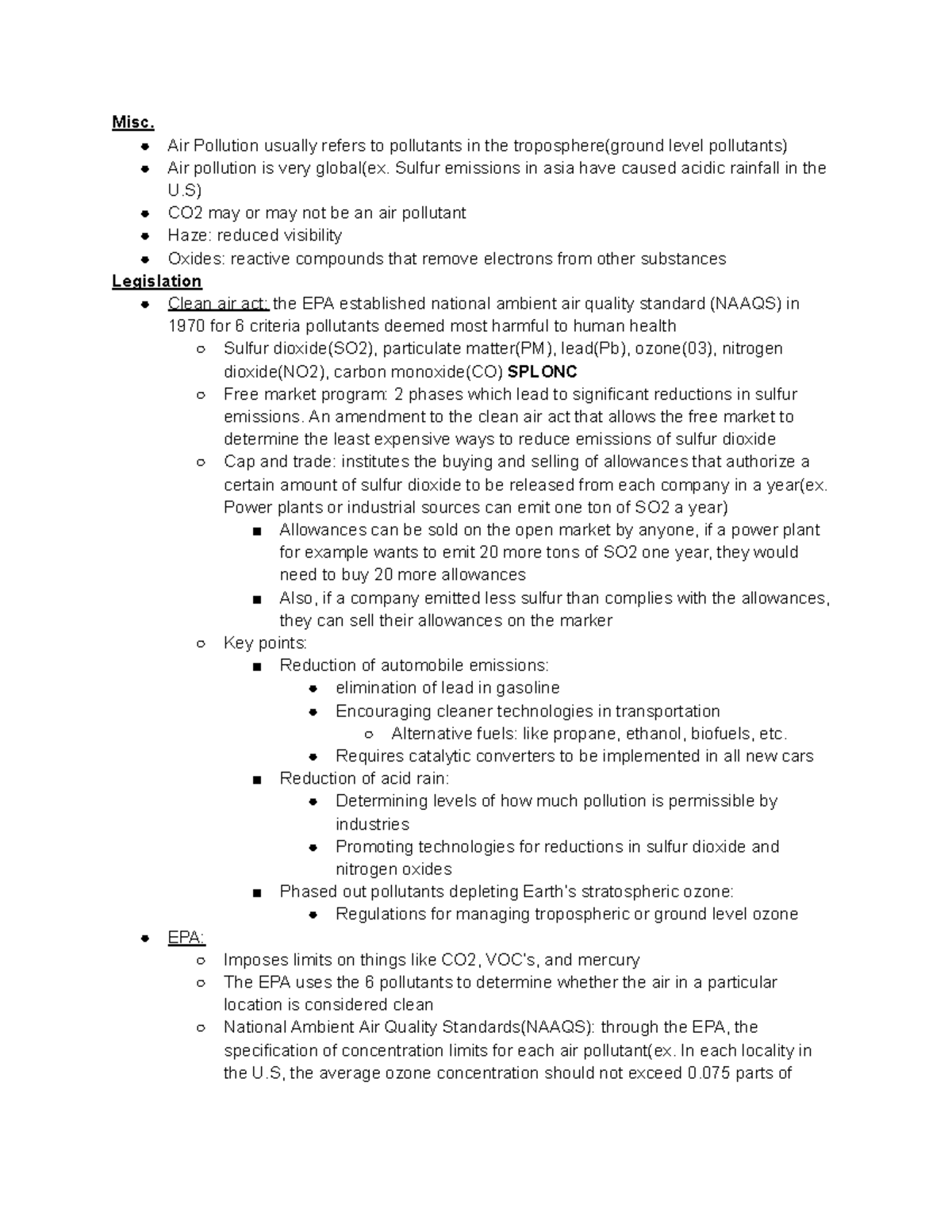 Air Pollution and Its Impact on Health and Environment: APES Unit 7 ...