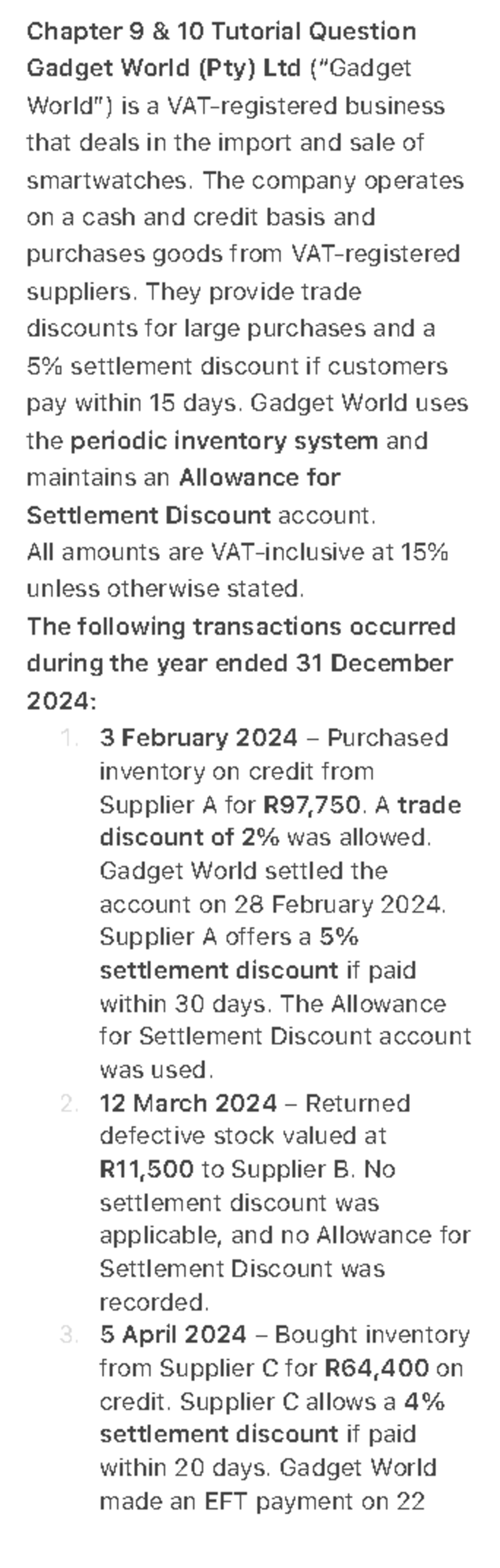 Chapter 9 & 10 Tutorial Question - 1. 2. 3. Chapter 9 & 10 Tutorial ...