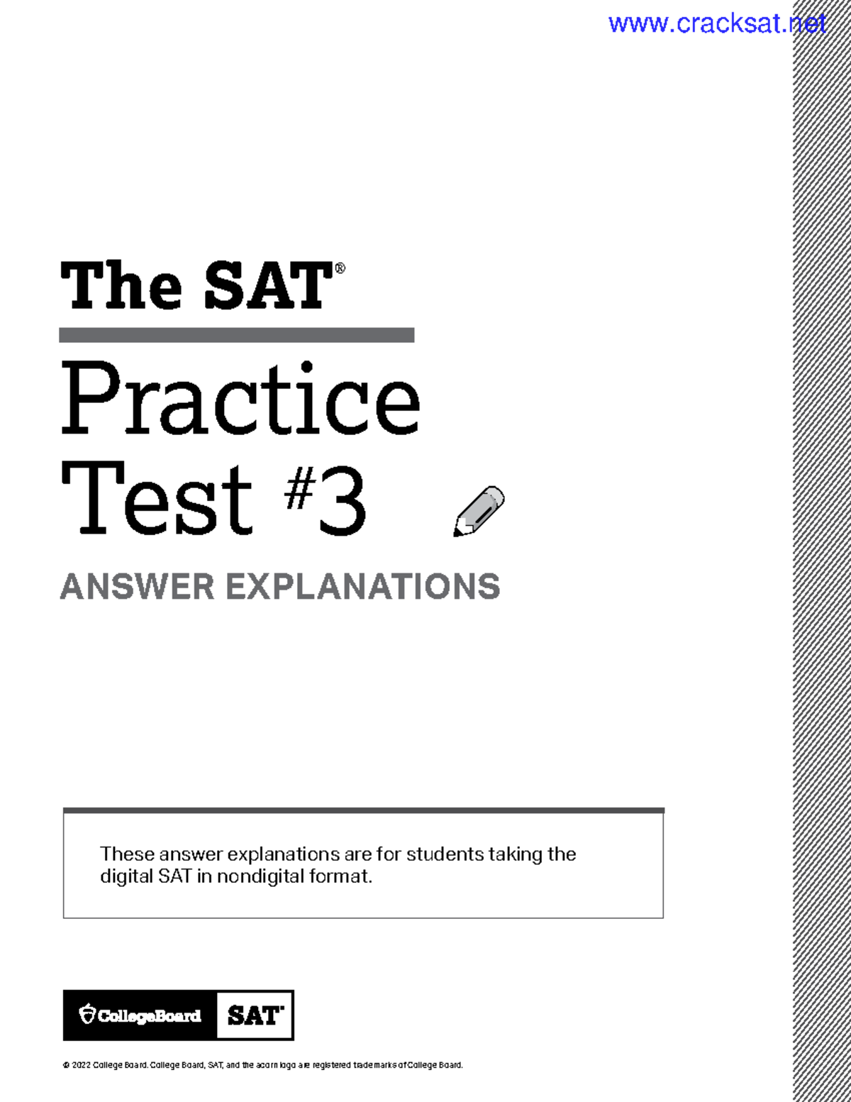 SAT Practice Test 3: Answer Explanations for Reading & Writing - Studocu