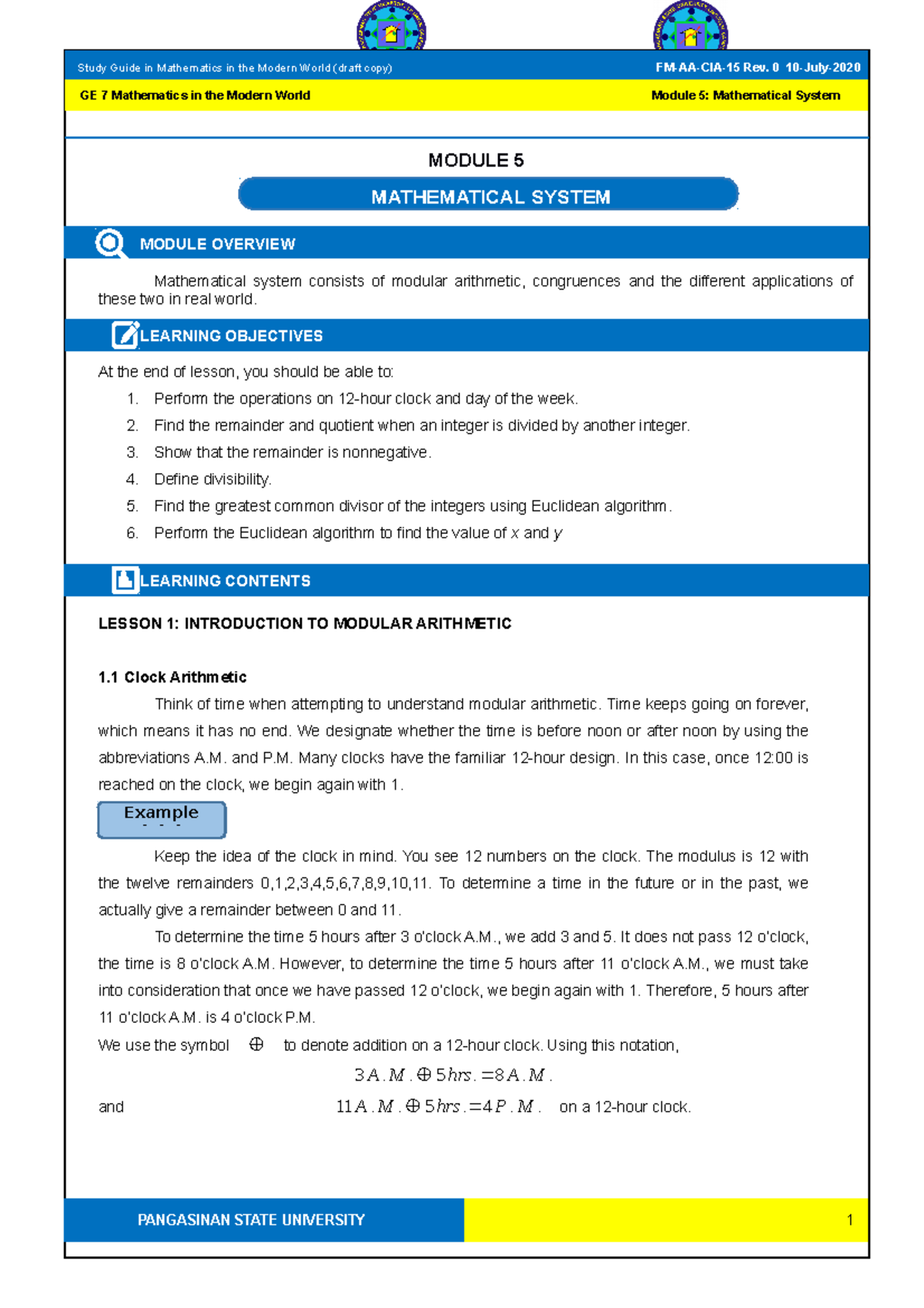 MMW Module 5 Mathematical System - Mathematics in the Modern World ...
