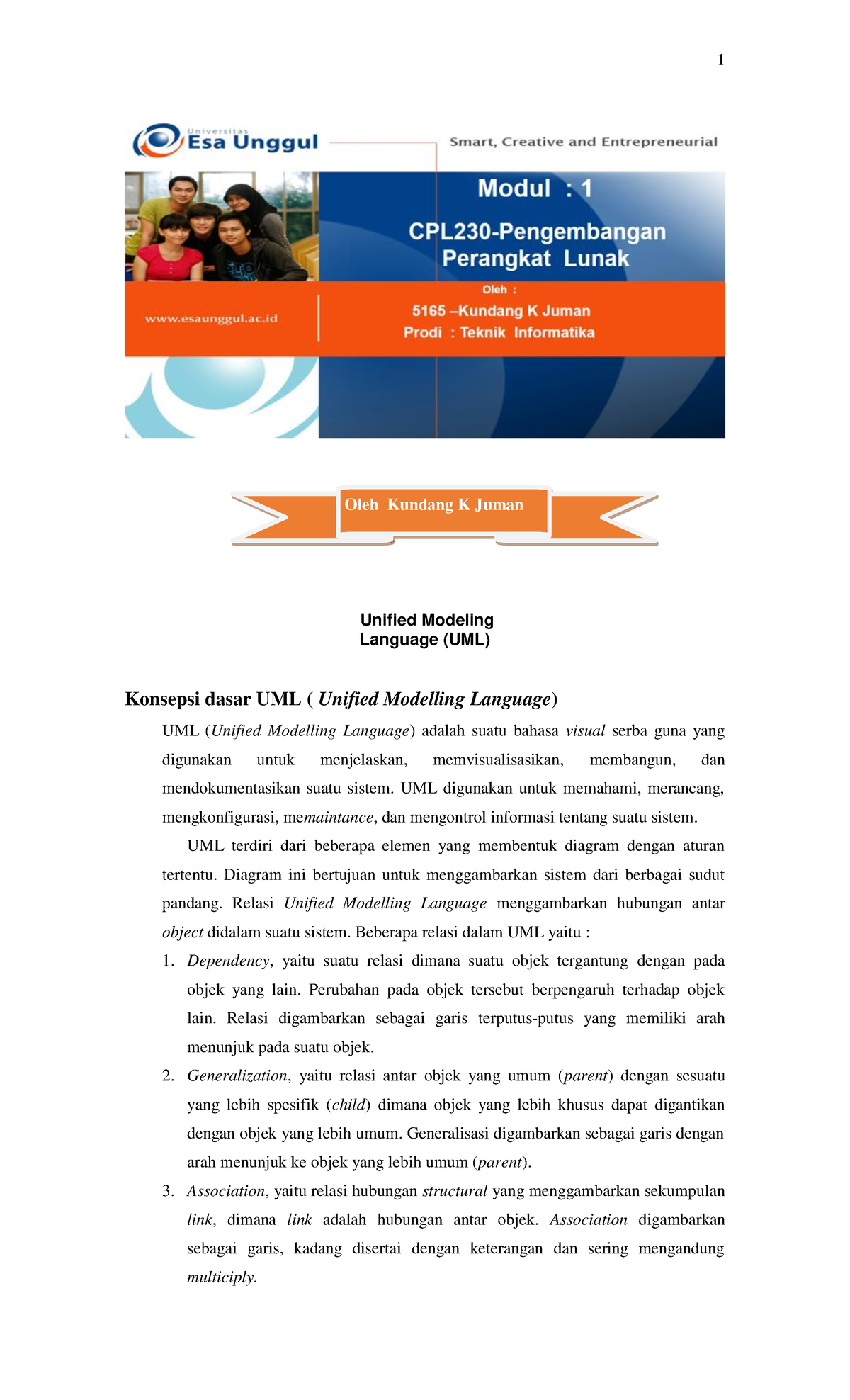 Modul UML - Pengertian UML dan Contohnya - Unified Modeling Language ...