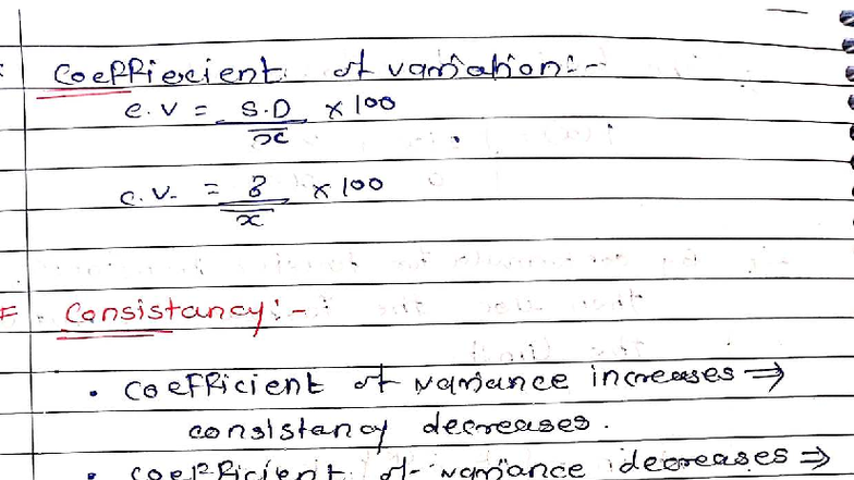 Consistency Analysis of Batsmen: Coefficient of Variation (Unit 3 ...