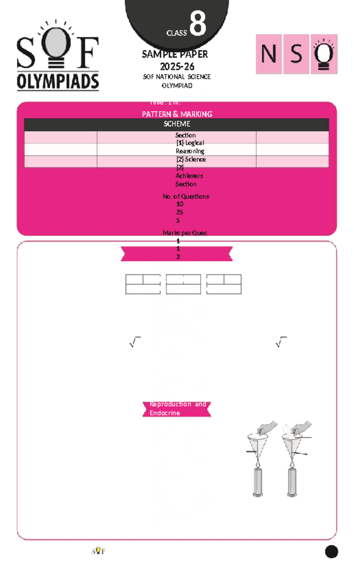 NSO Class 8 Sample Paper 2025-26: 50 Questions with Marking Scheme ...