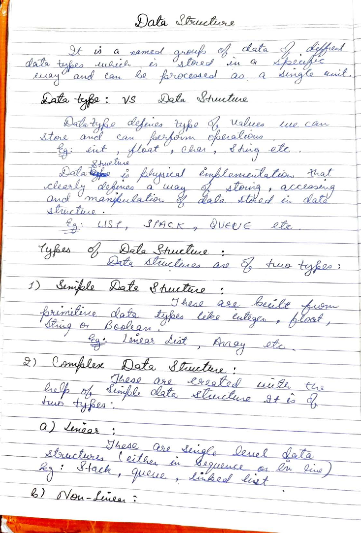 Data Structures - Class 12 Chapter Notes - Studocu