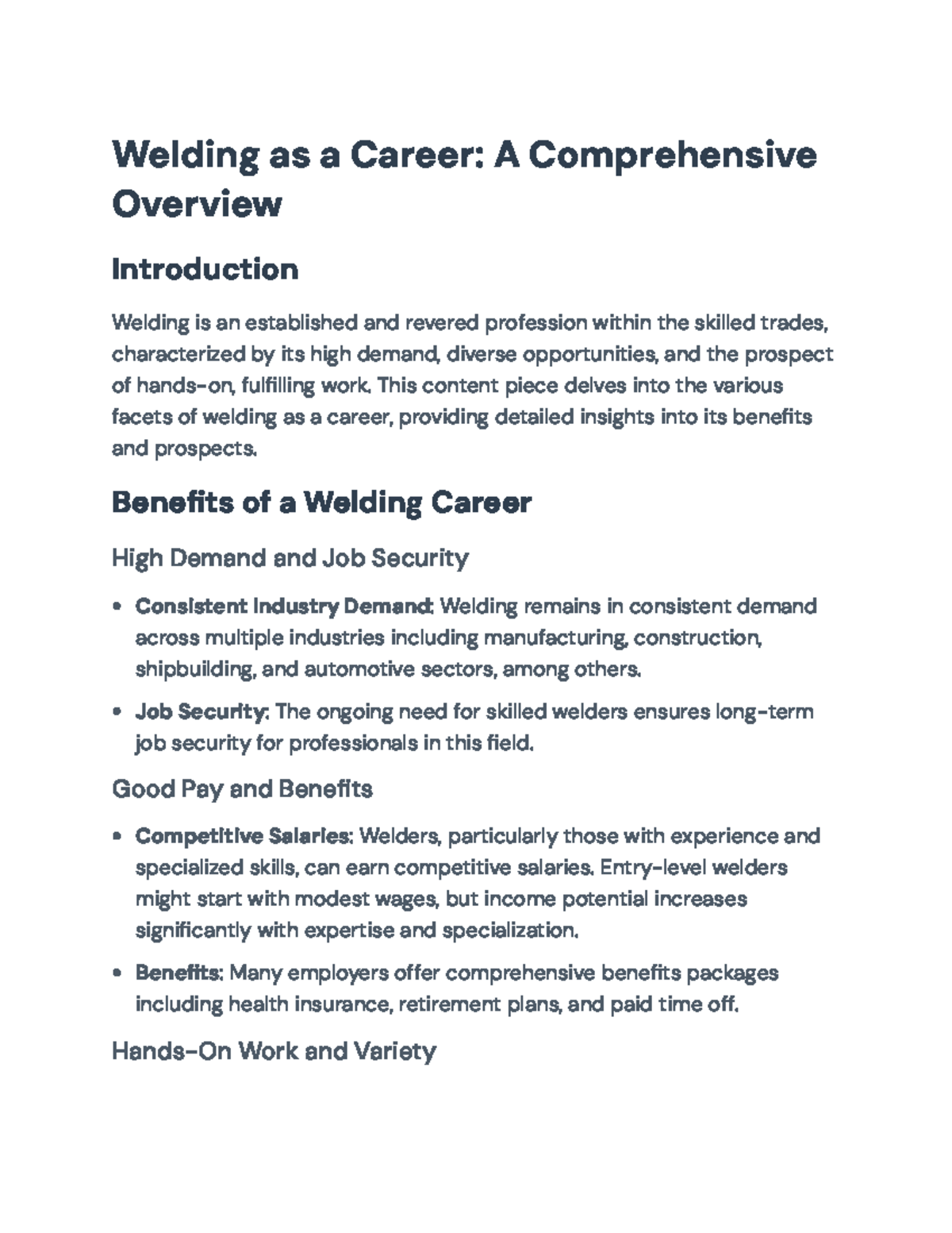 Welding as a Career: Benefits, Opportunities, and Job Security ...