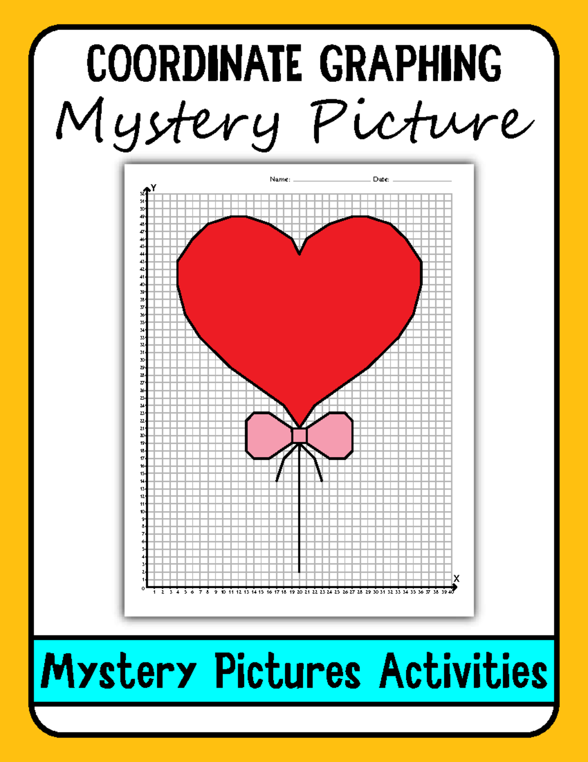 Heart Shaped Balloon Coordinate Graphing Picture Back To School ...