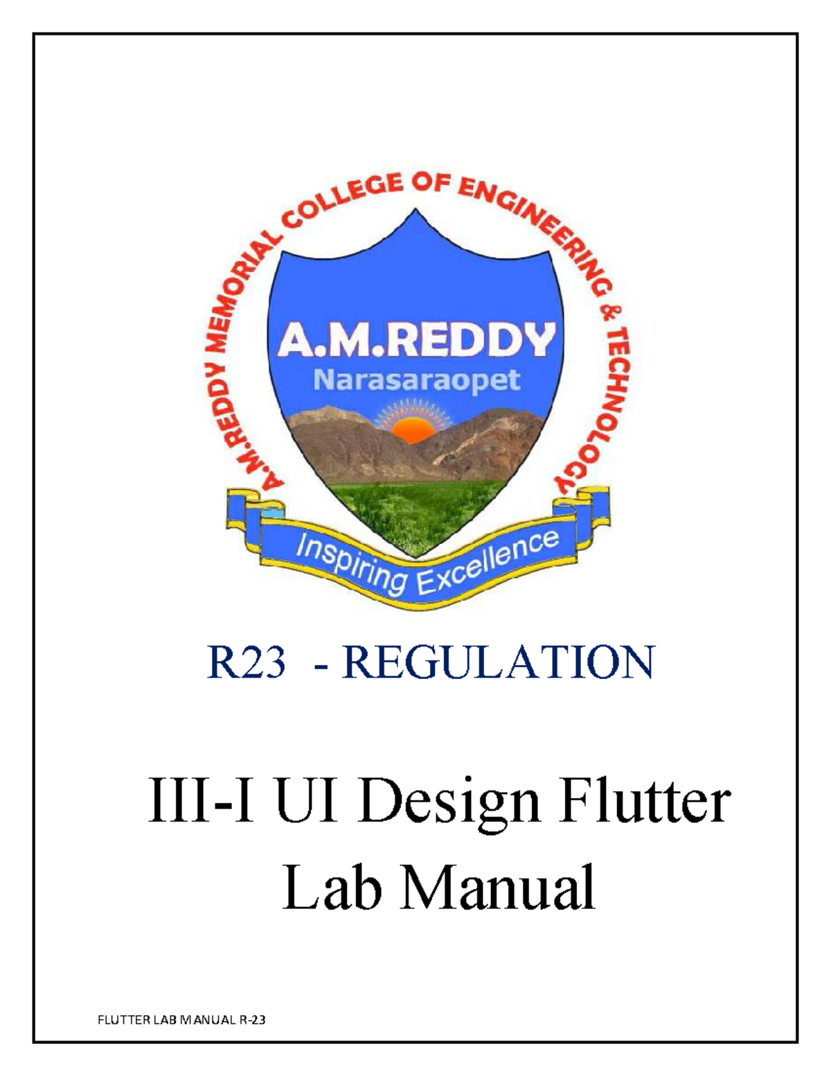 R23 Flutter Lab Manual: Comprehensive UI Design Experiments - Studocu