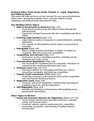 Business Ethics Exam Study Guide: Key Concepts & Ethical Decision ...
