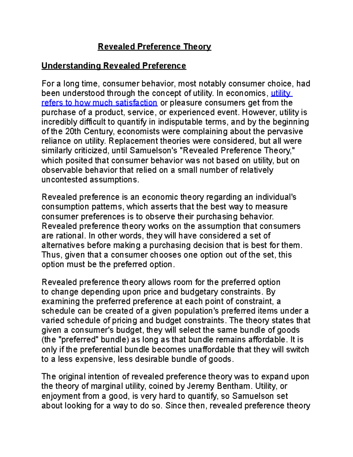 Revealed preference theory - Revealed Preference Theory Understanding ...