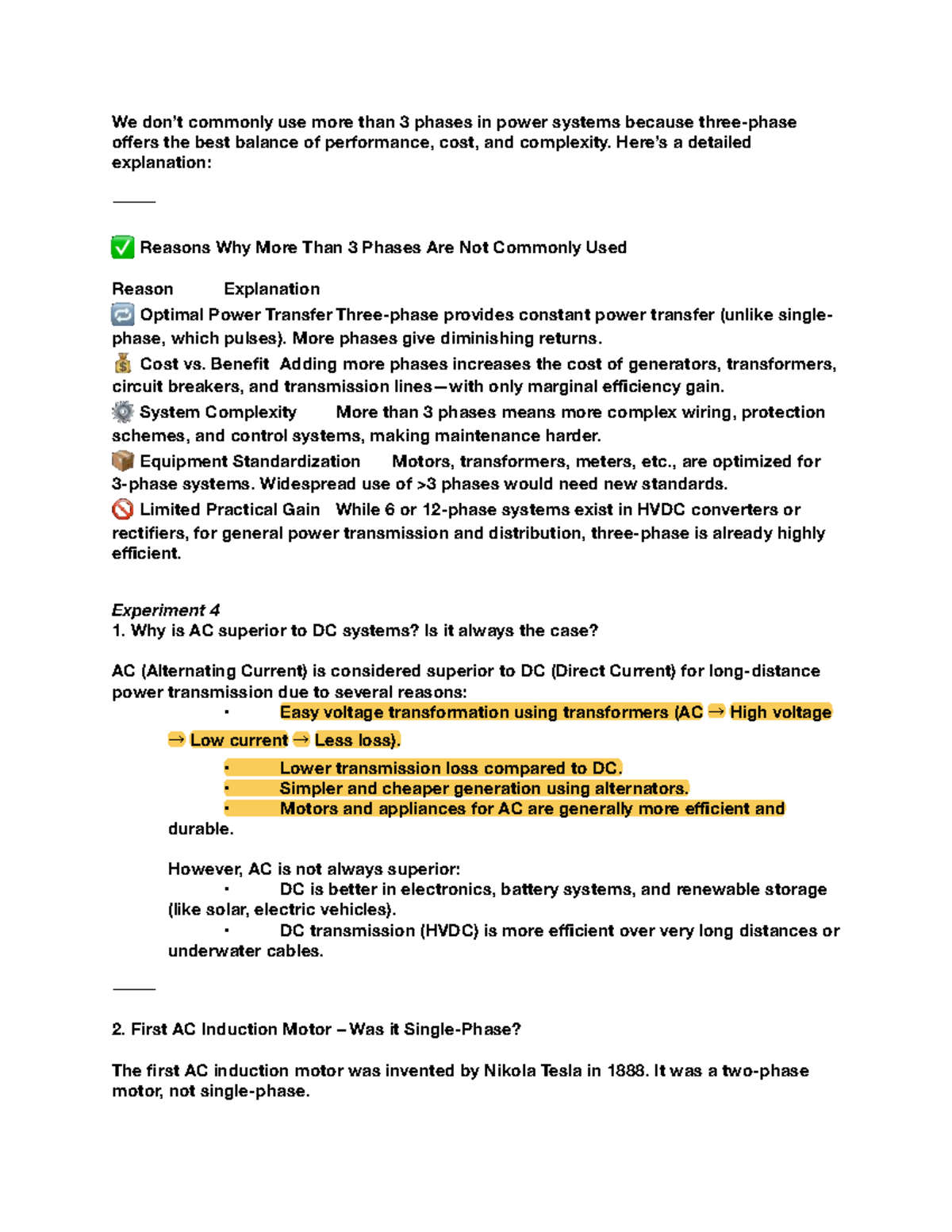 Reasons for Limiting Phases in Power Systems: A Detailed Analysis (4202 ...