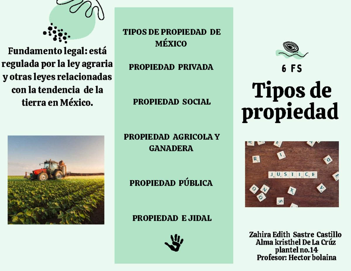 Tipos de Propiedad en México: Análisis Legal y Agrario - DERECHO 6 FS ...