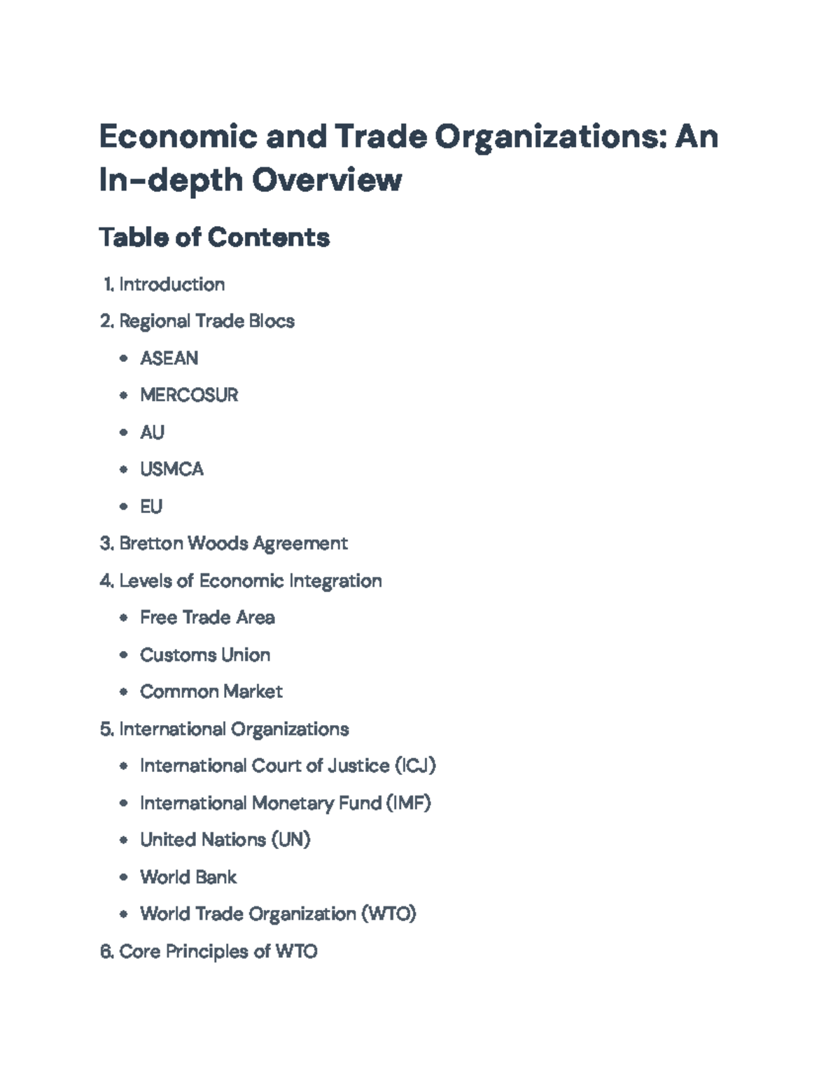 Economic and Trade Organizations: A Comprehensive Overview - Economic ...
