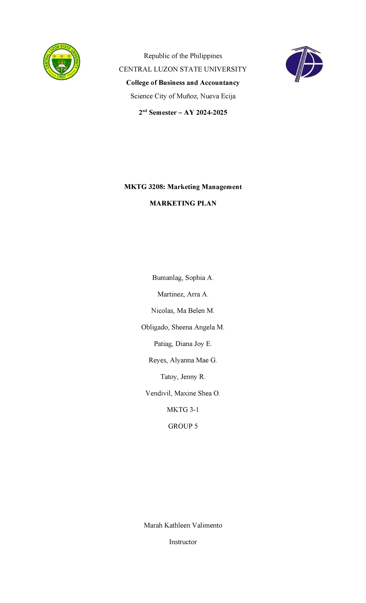 MKTG 3208: Marketing Plan for Kakaw at Kape Café - Studocu