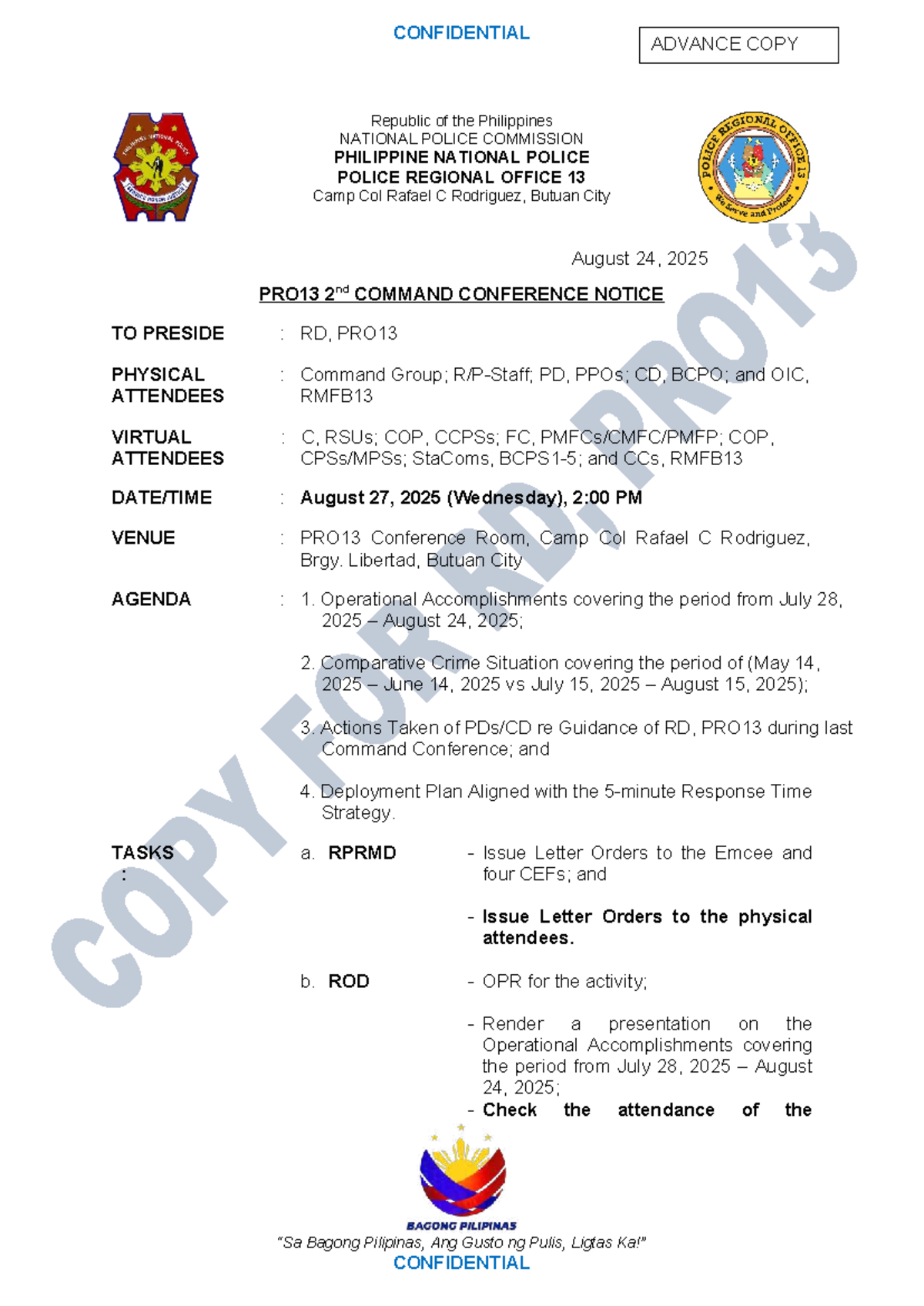 2nd Command Conference Notice - PRO13 - August 27, 2025 - Studocu