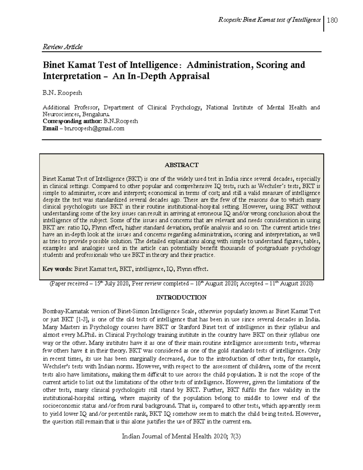Binet-Kamat-test - iq test - Review Article Binet Kamat Test of ...