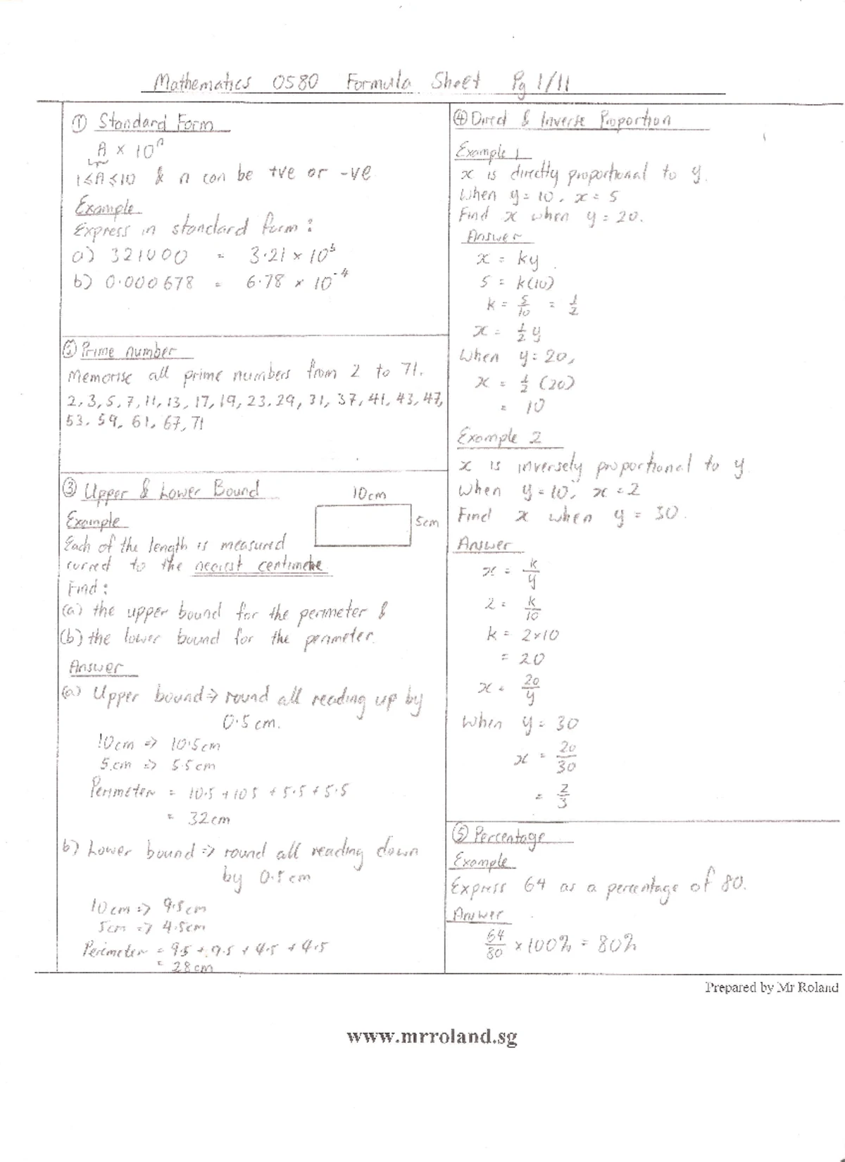 Mathematics IGCSE 0580 Practice Test 7 - Non-Calculator Paper 2 - Studocu