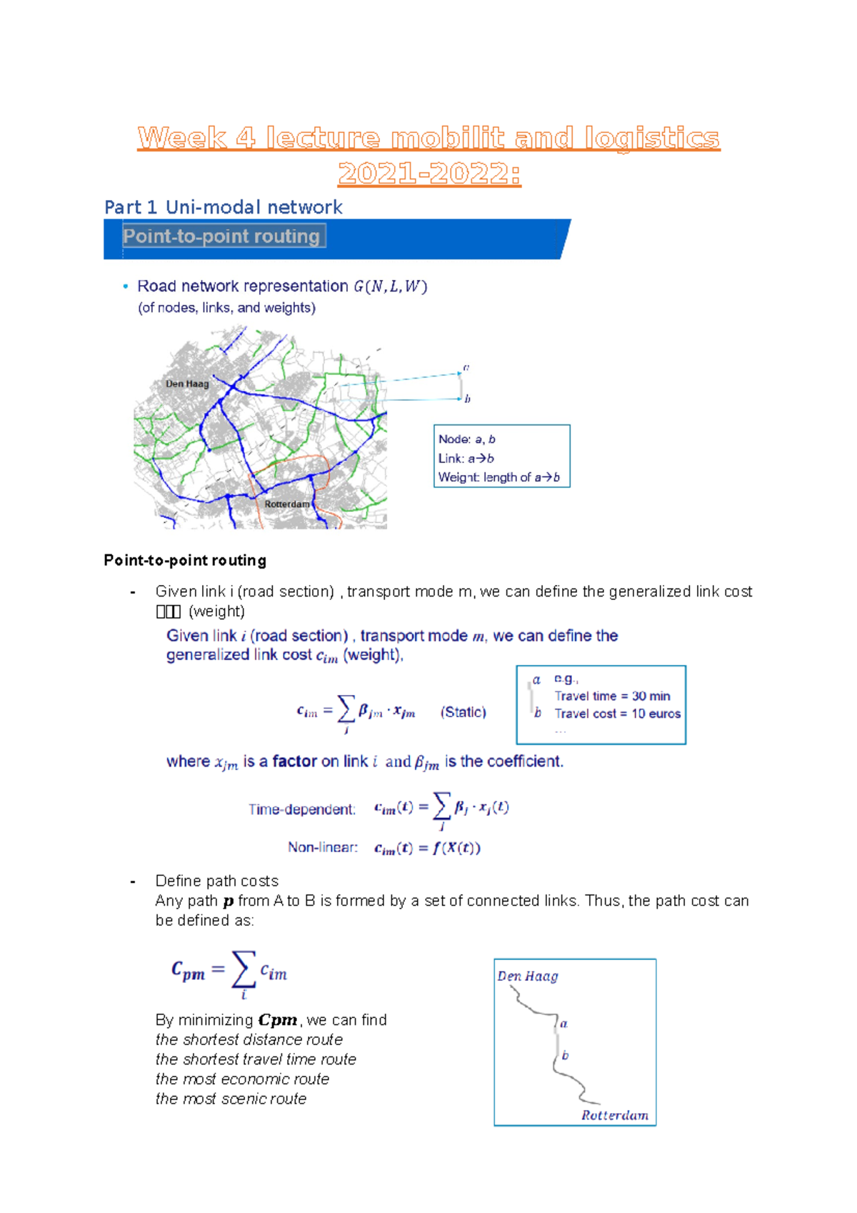 Week 4 Lecture: Uni-modal & Multi-modal Networks in Mobility ...