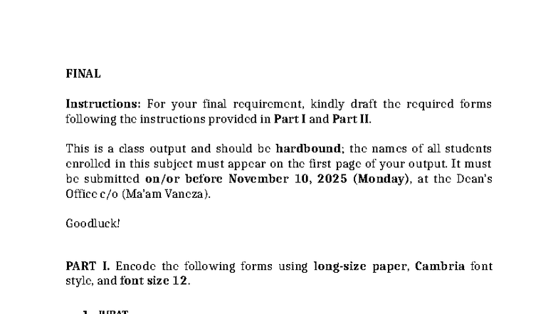FINAL Legal Forms Drafting Instructions for LAW 101 - Studocu