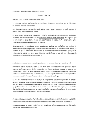 Unidad 9 ECO POL - Catedra Tealdo - TEORÍAS ECONÓMICAS QUE SURGEN DE LOS PAÍSES CENTRALES: LA ...
