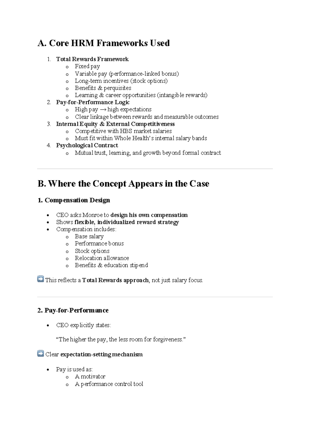 HRM Frameworks & Solutions: Total Rewards & Industrial Relations - Studocu