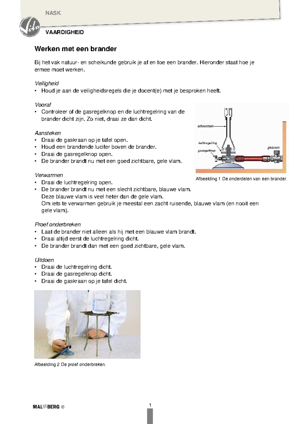 NASK 101: Werkinstructies voor het Gebruik van een Brander - Studeersnel
