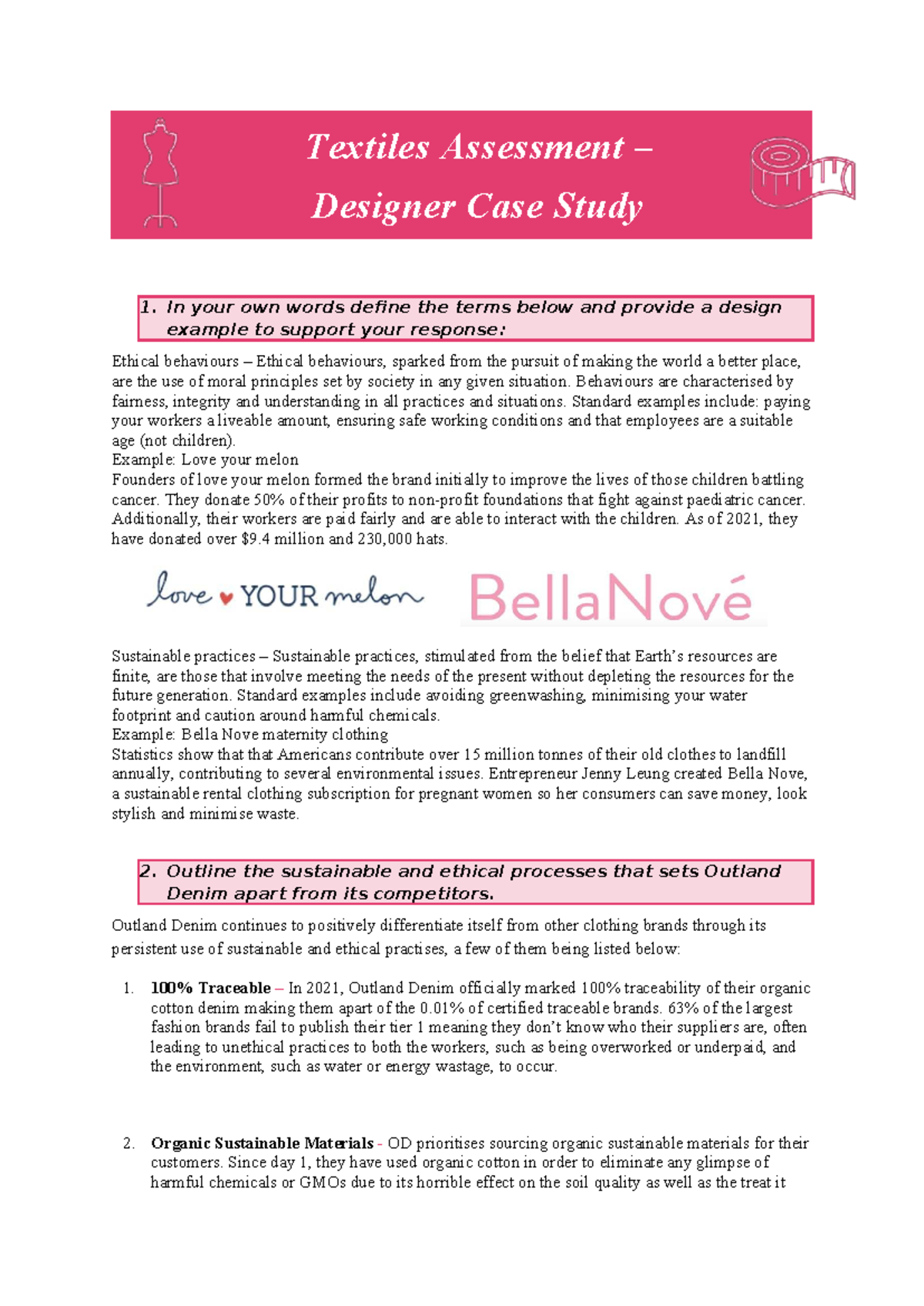 Designer Case Study AT1: Ethical and Sustainable Practices in Textiles ...
