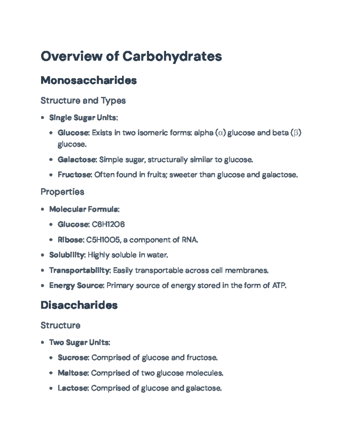 Carbohydrates and Lipids: Structure, Function, and Physiology Overview ...