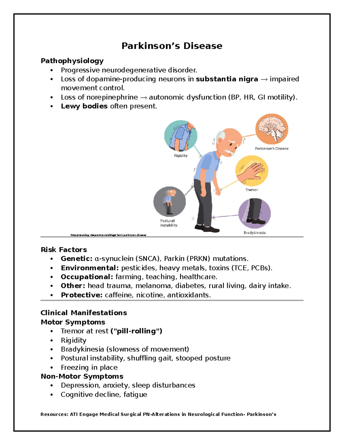 Parkinson's Disease: Pathophysiology, Symptoms & Nursing Care (Nursing ...