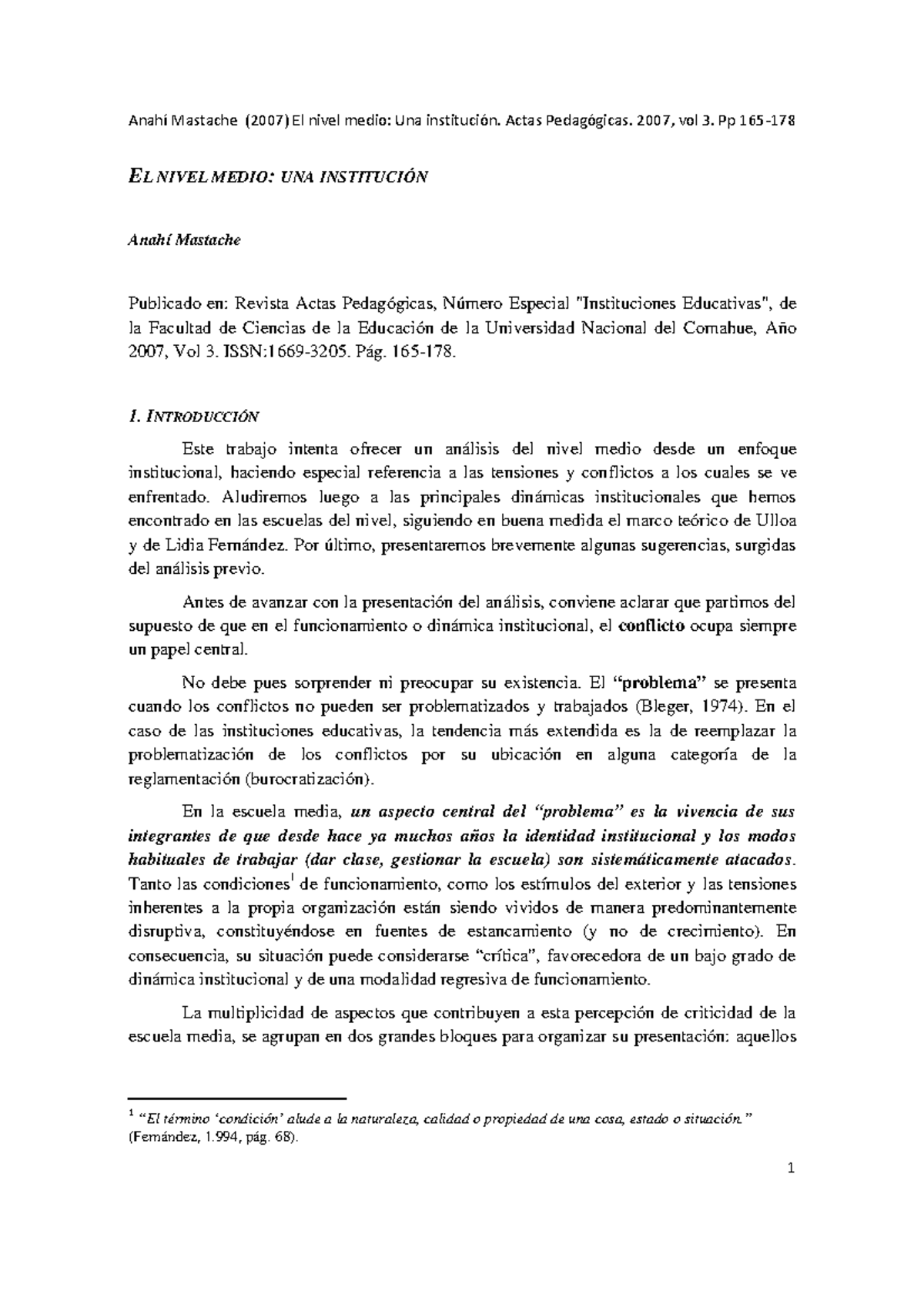 Mastache - El Nivel Medio: Análisis Institucional y Desafíos en 2023 ...