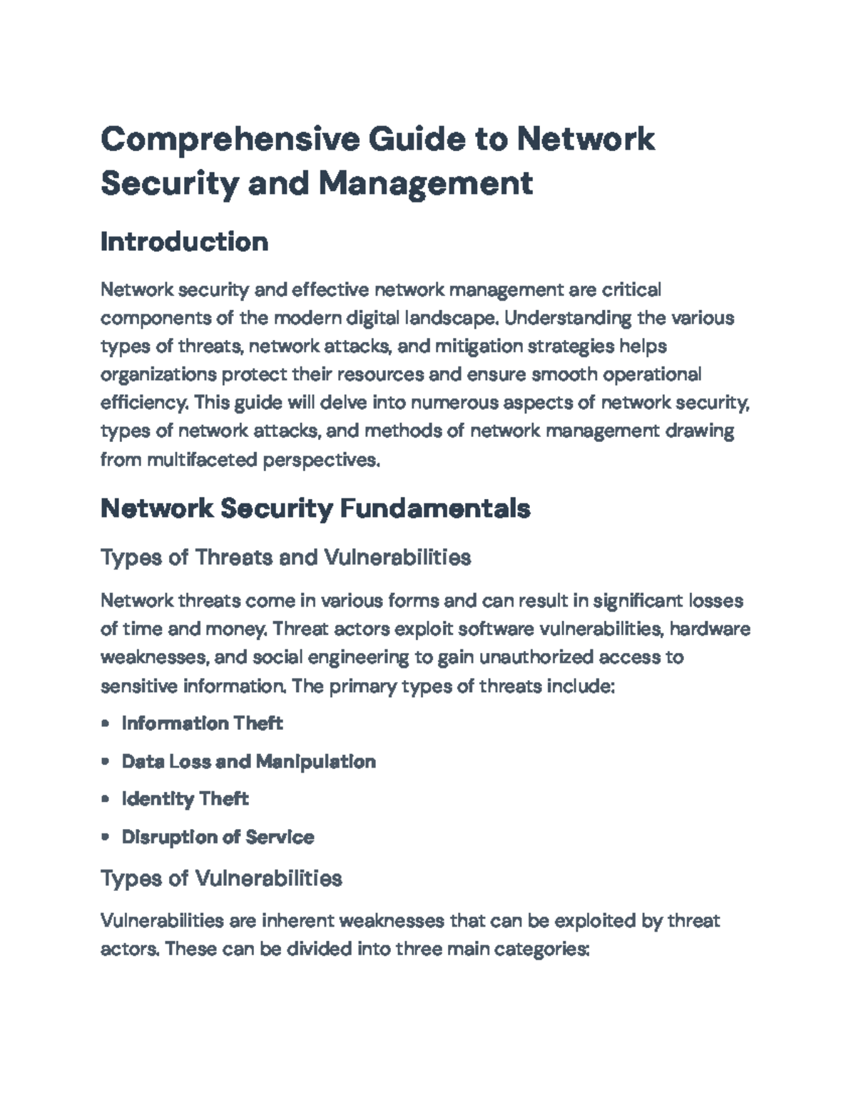 Comprehensive Guide to Network Security and Management Techniques ...