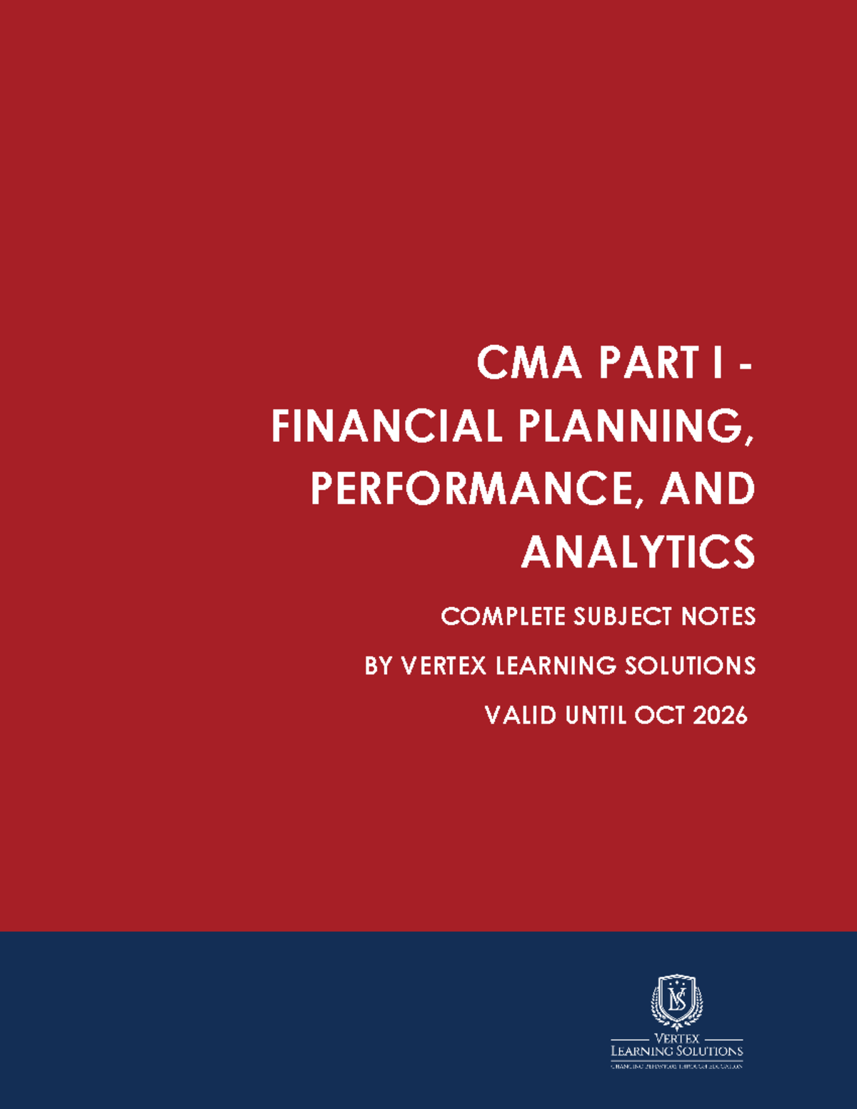 CMA PART I: Financial Planning, Performance & Analytics Study Notes ...