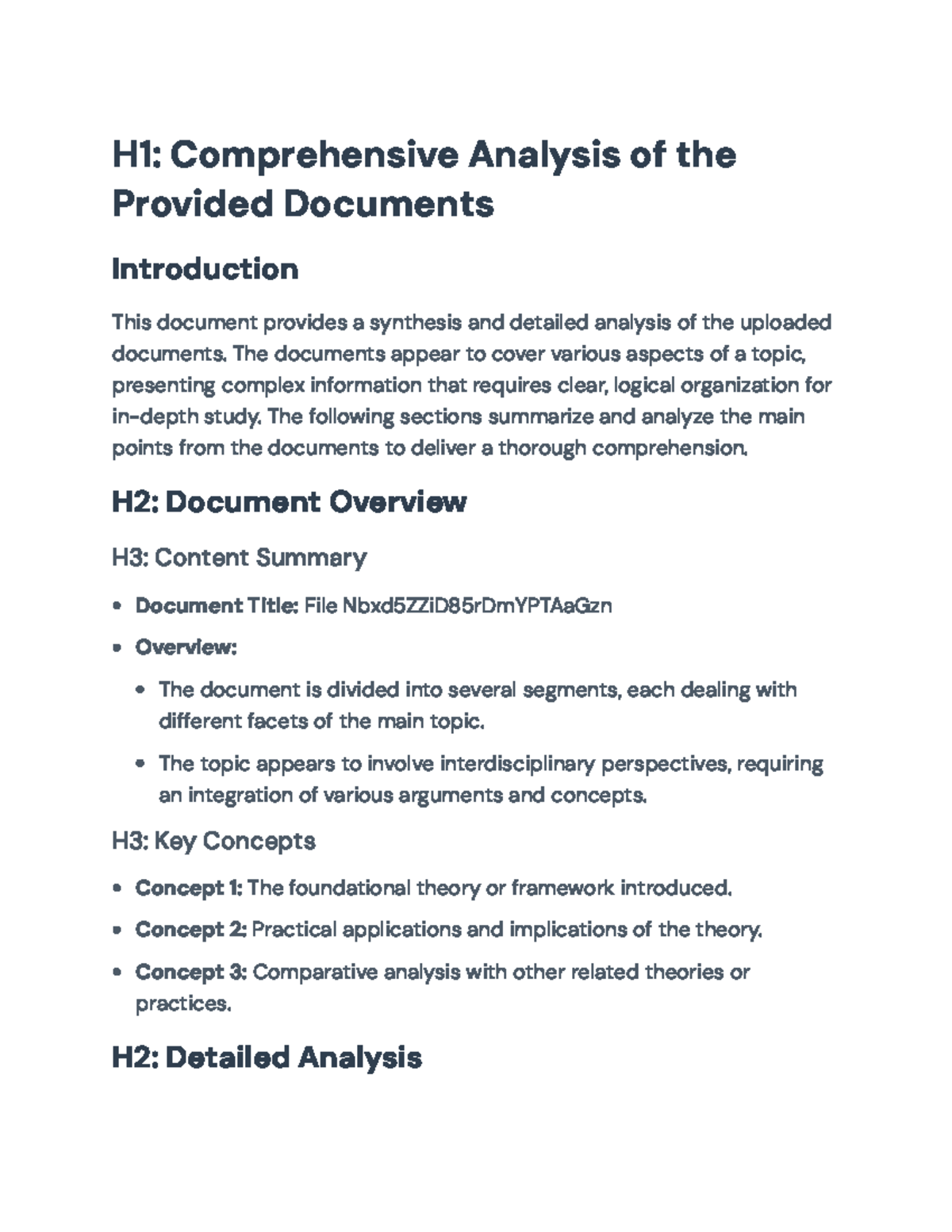 Comprehensive Analysis of Document Nbxd5ZZiD85rDmYPTAaGzn - H1 ...