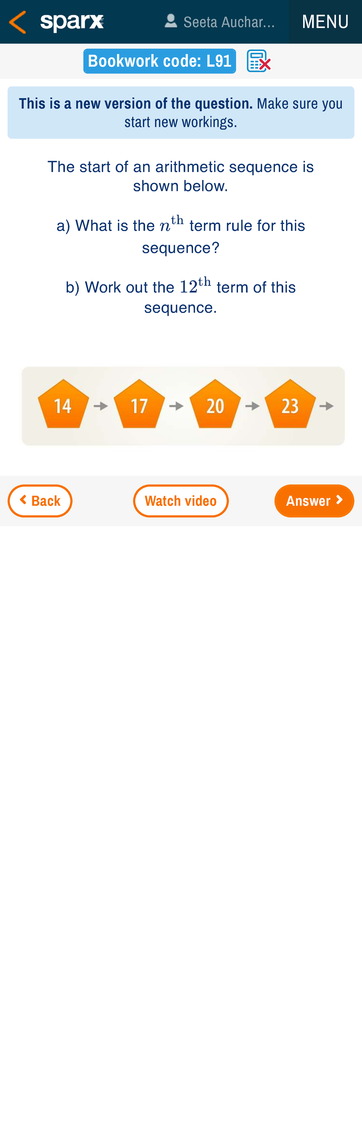 Sparx Maths 2 - useful - This is a new version of the question. Make ...