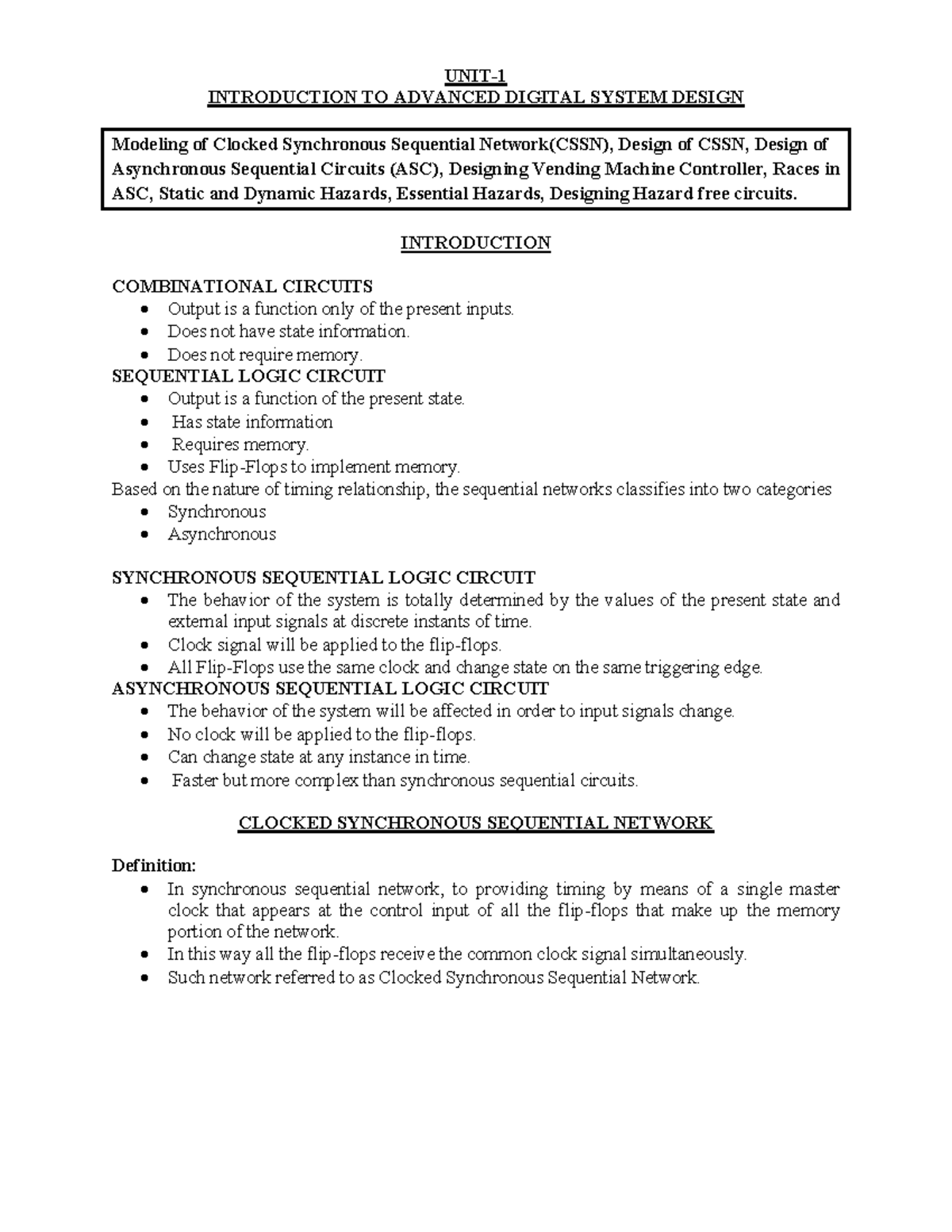 VLSI 1: Advanced Digital System Design Concepts and Applications - Studocu