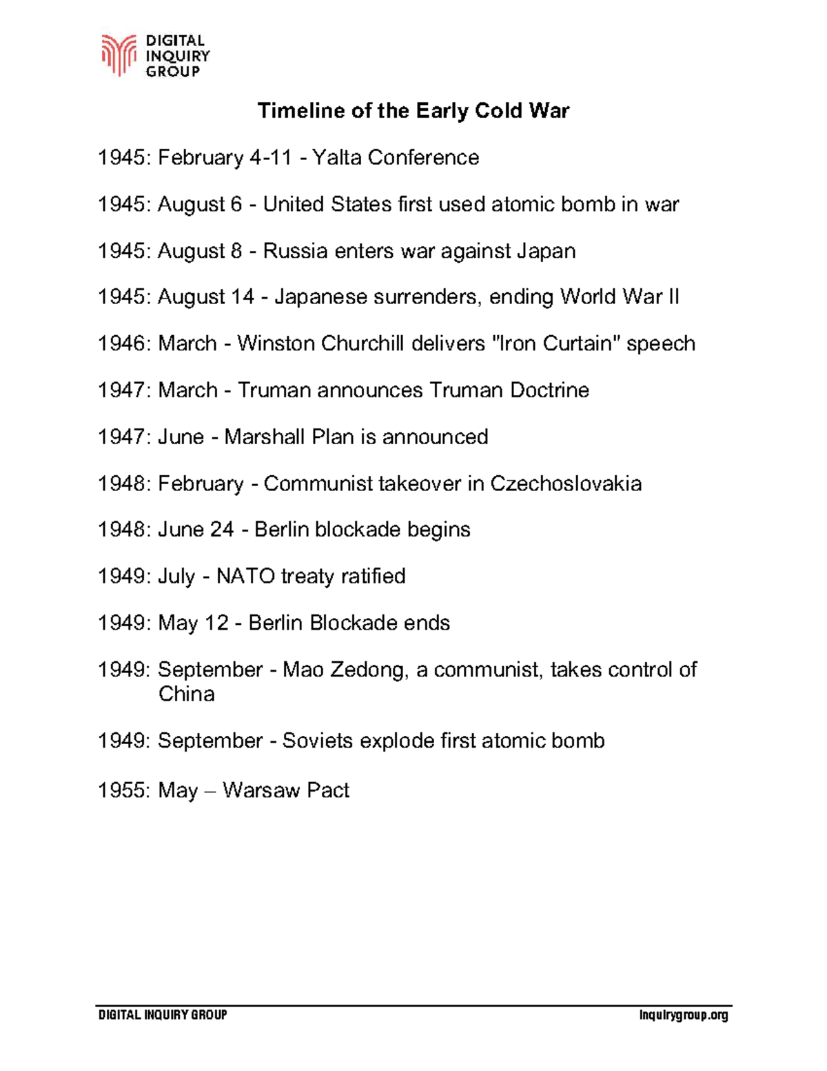 Early Cold War Docs Analysis: Truman, Churchill, & Novikov (HIST 101 ...