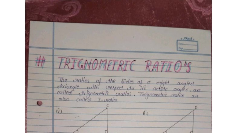 Trigonometric Ratios: Key Concepts and Techniques (MATH 101) - Studocu