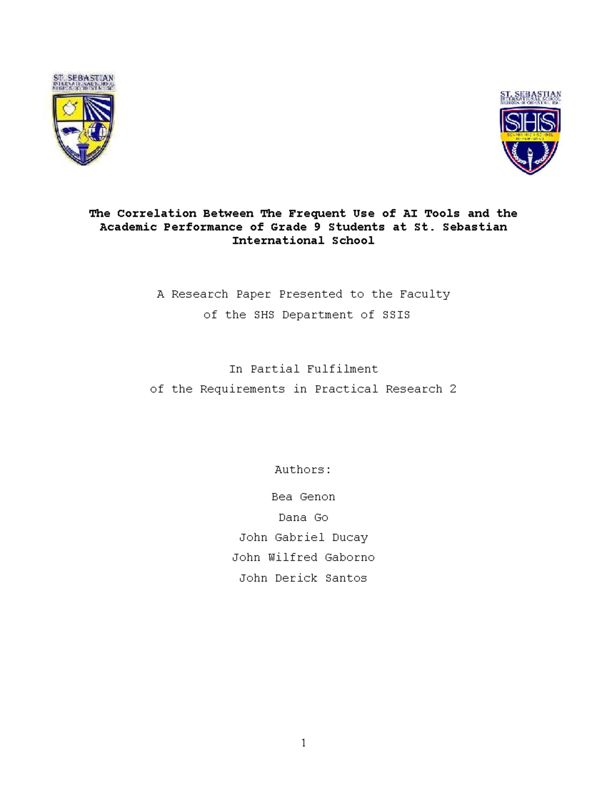 The Impact of AI Tool Usage on Grade 9 Academic Performance at SSIS ...