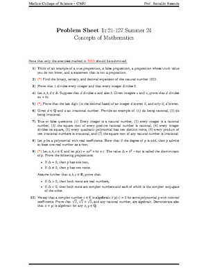 Final Prep Problems - 21-127 Final Exam Practice Problems Mary ...