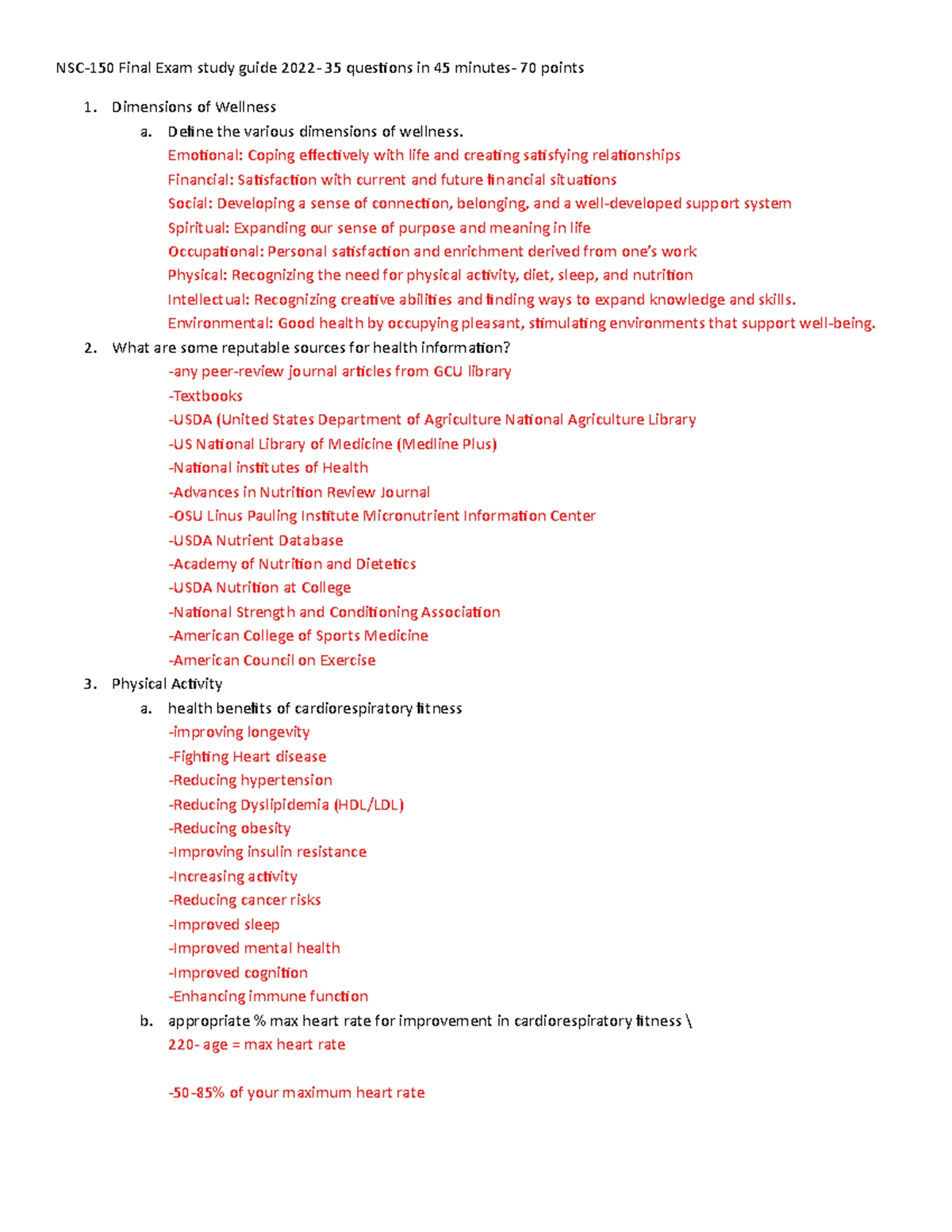 NSC-150 Final Exam Study Guide: Key Concepts in Nutrition - Studocu