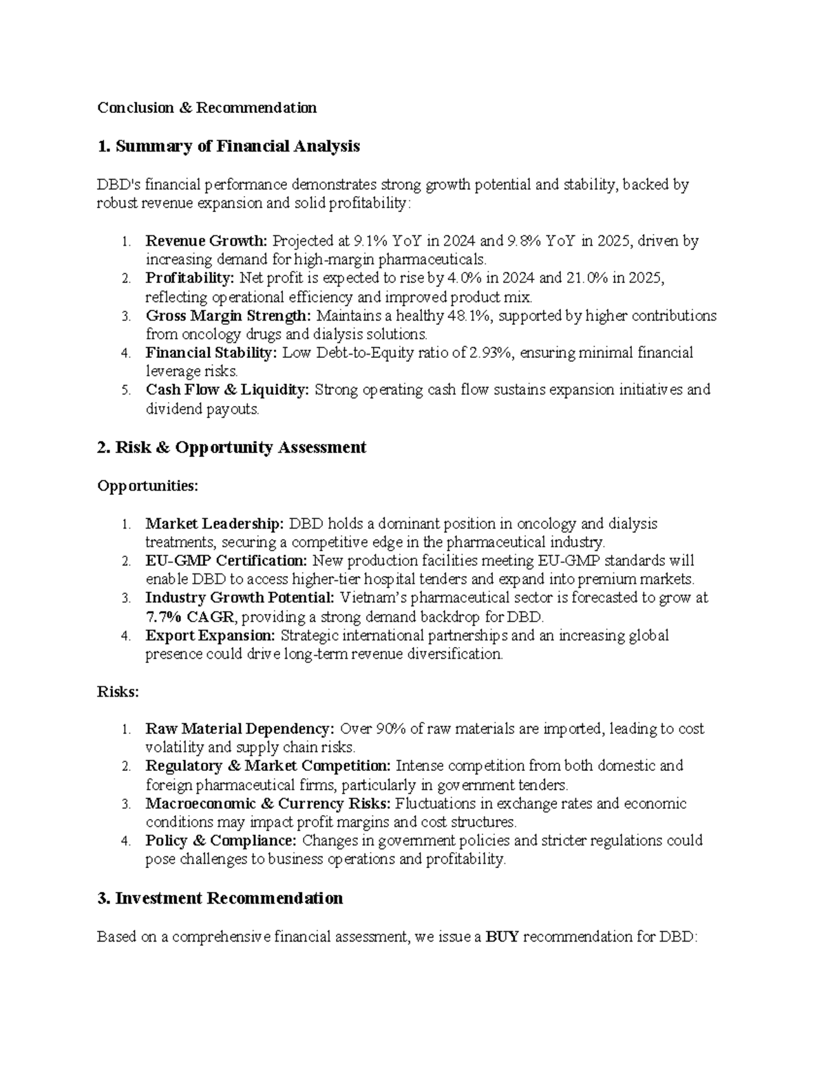 Conclusion CF - presentation note - Conclusion & Recommendation 1 ...