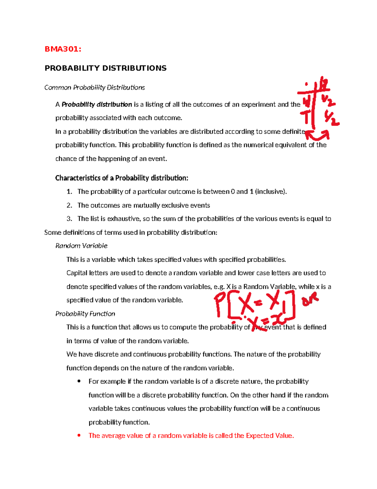 BMA301: Common Probability Distributions Overview and Key Concepts ...