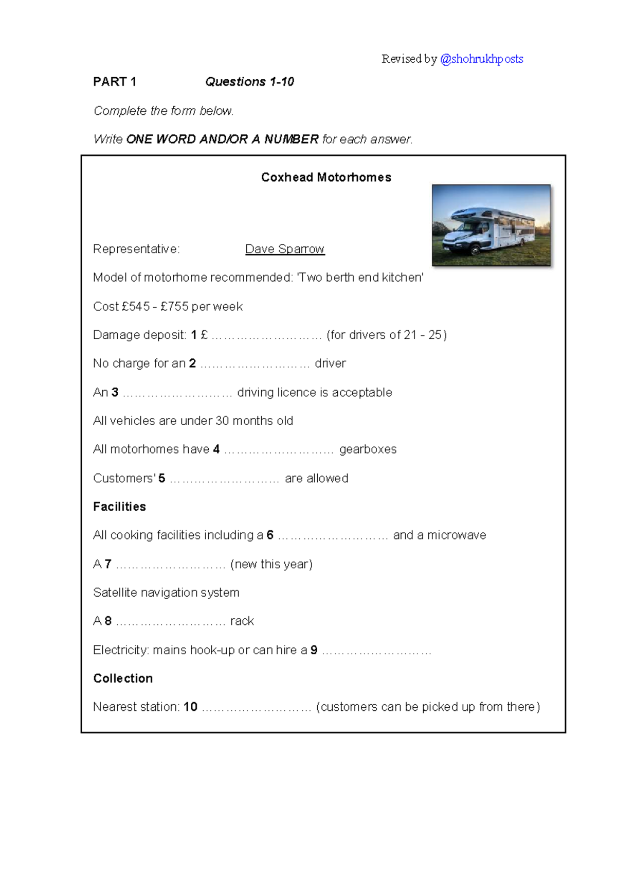 Real Paper Listening Mock: Part 1-3 Questions & Answers - Studocu