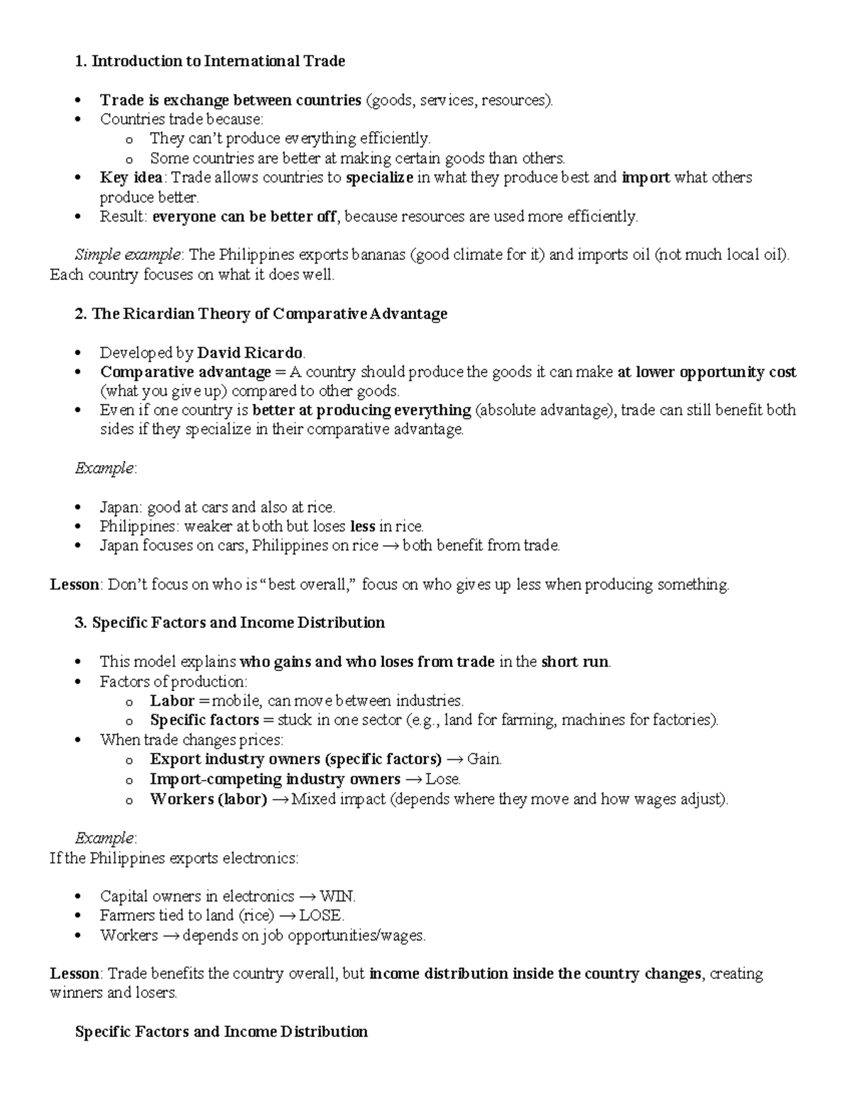 ITA Reading Materials: Introduction to International Trade and Income ...