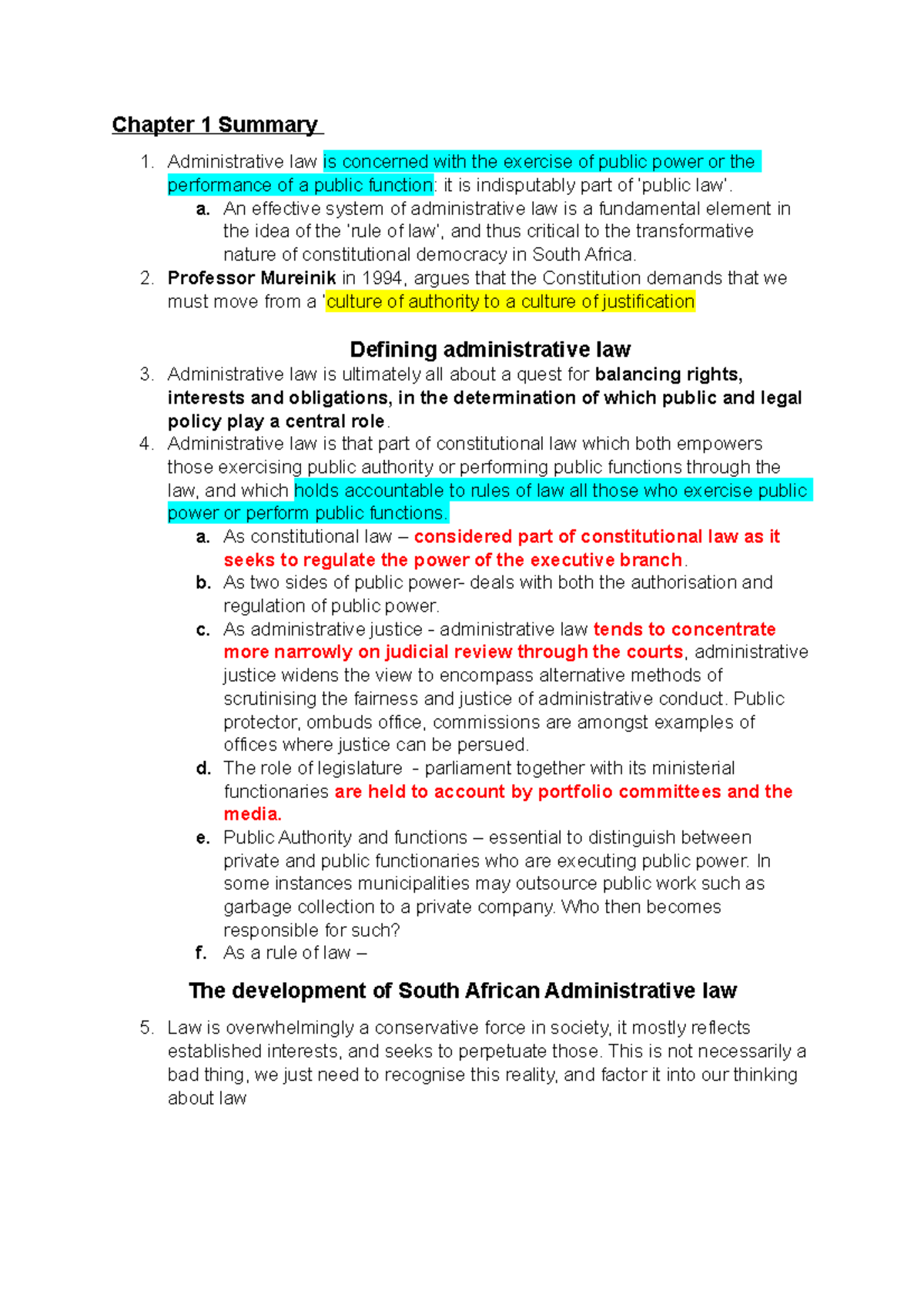 Administrative Law (Week 1) - Comprehensive Overview & Summary - Studocu