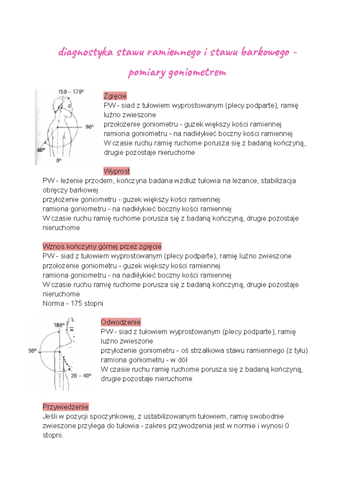 Testy czynnościowe - kinezyterapia - Testy funkcjonalne Testy ...