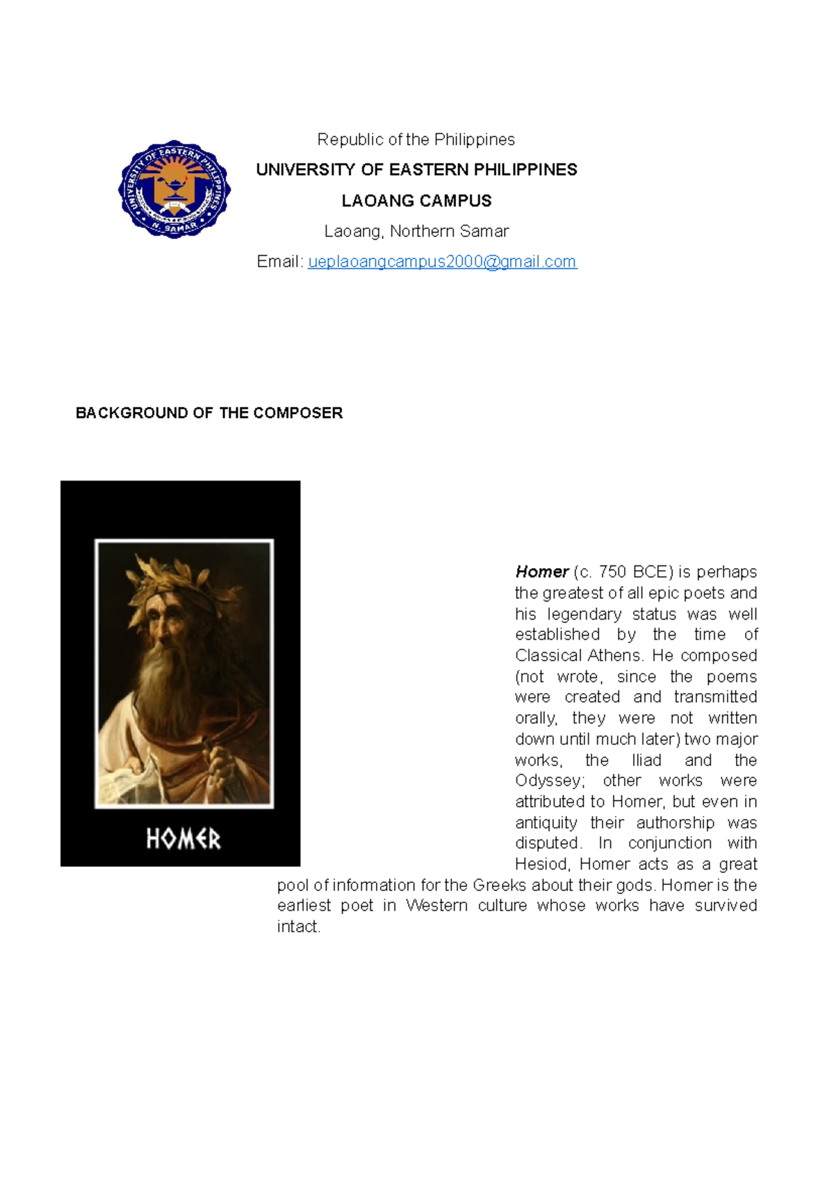 THE ILIAD: BOOK 22 ANALYSIS - EEP 101 - Studocu