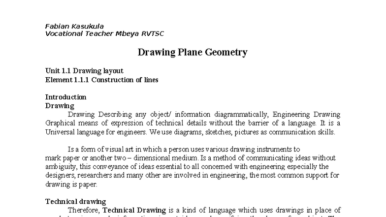 TD 01: Drawing Plane Geometry - Construction Techniques and Methods ...