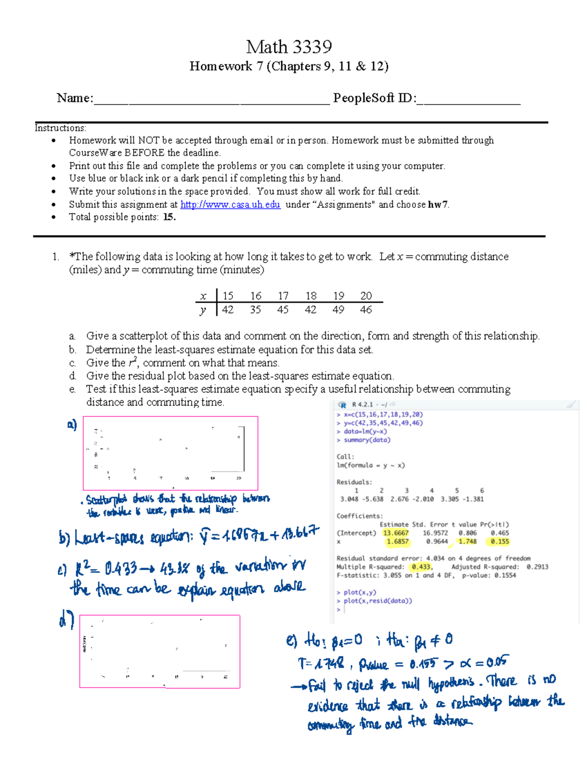 Homework 7 Solutions - Math 3339 (Chapters 9, 11 & 12) - Studocu
