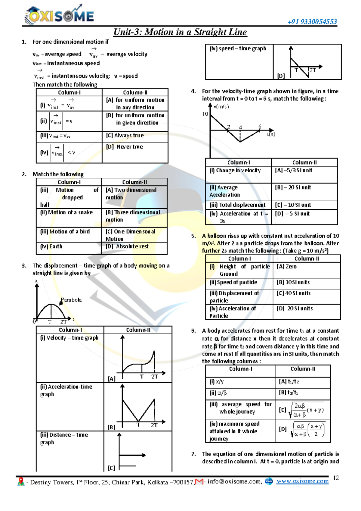 9330054553 Motion in a Straight Line: Comprehensive Study Guide - Studocu