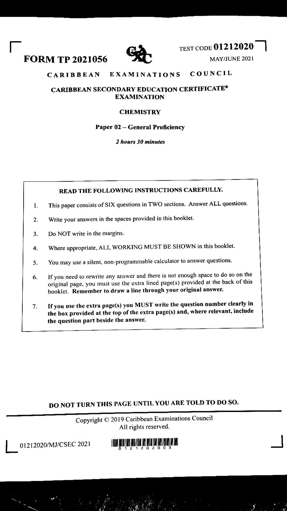2021 CSEC Chemistry June Exam Notes - Studocu